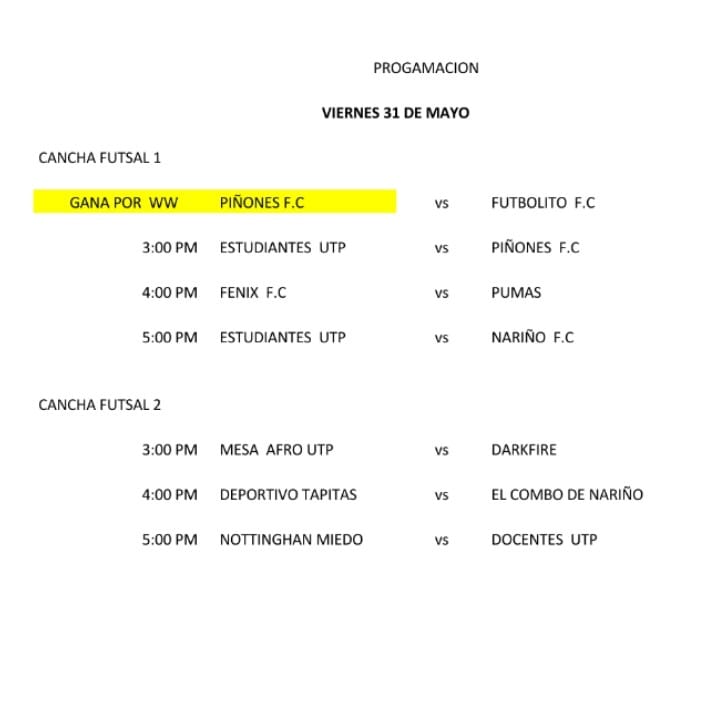 Liga Universitaria UTP – Fútbol Sala